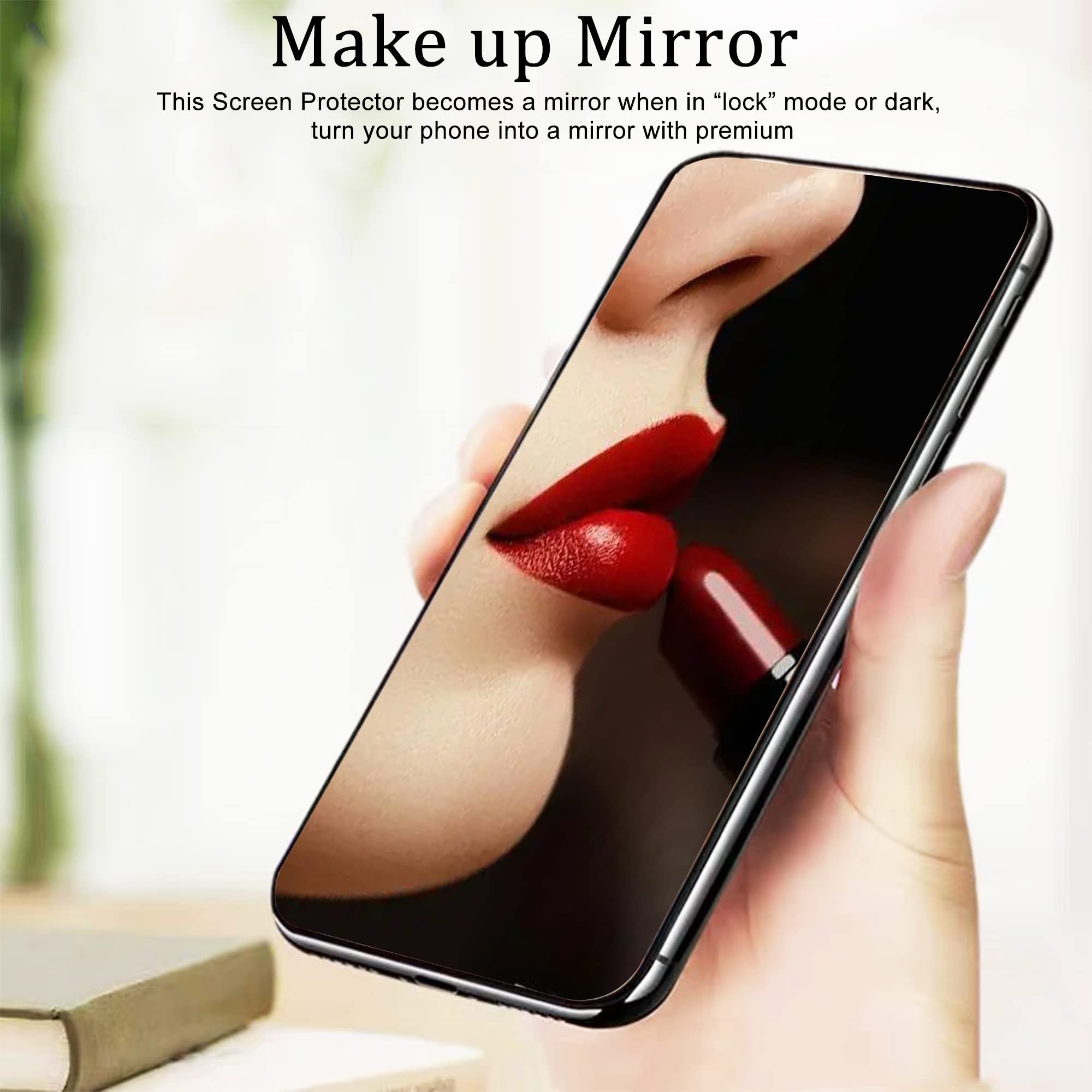 Ivachell 2 Pack compatible with iPhone 14 Plus and compatible with iPhone 13 Pro Max screen protector Mirror tempered glass Mirrored Effect film Full Coverage Anti-Scratch Bubble Free HD (6.7 inch)
