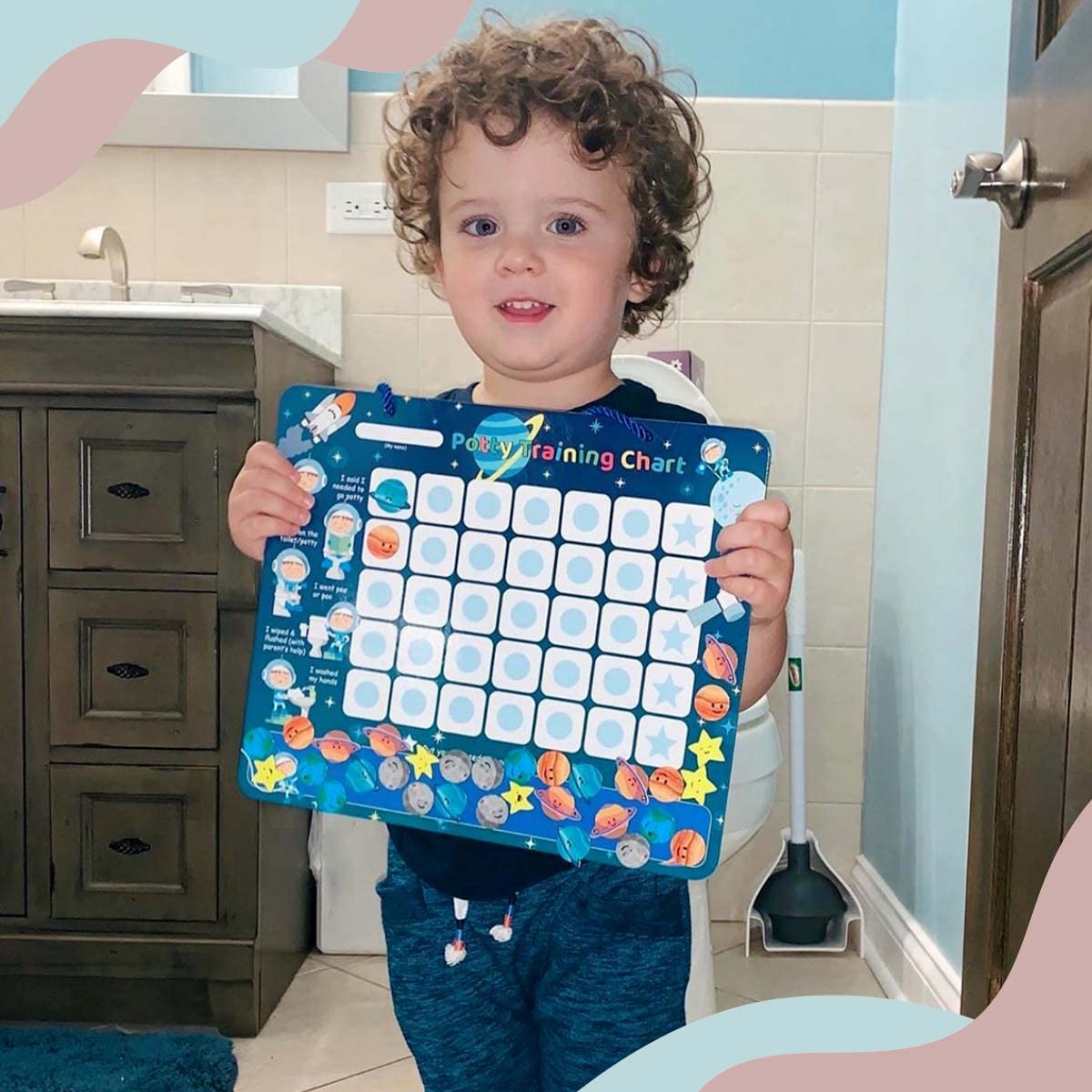 Putska Bundle Unicorn & Space Potty Training Chart for Toddler, Sticker Chart for Kids Potty Training, A Reward Chart for kids, Reward Sticker Chart Kids Toilet Training, potty chart for boys & girls