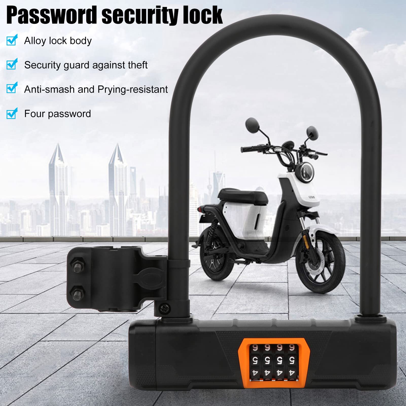 Miokycl Bike U Lock Bicycle Cycling Steel Anti‑Theft Bicycle Security Lock Cycling Safety Accessory