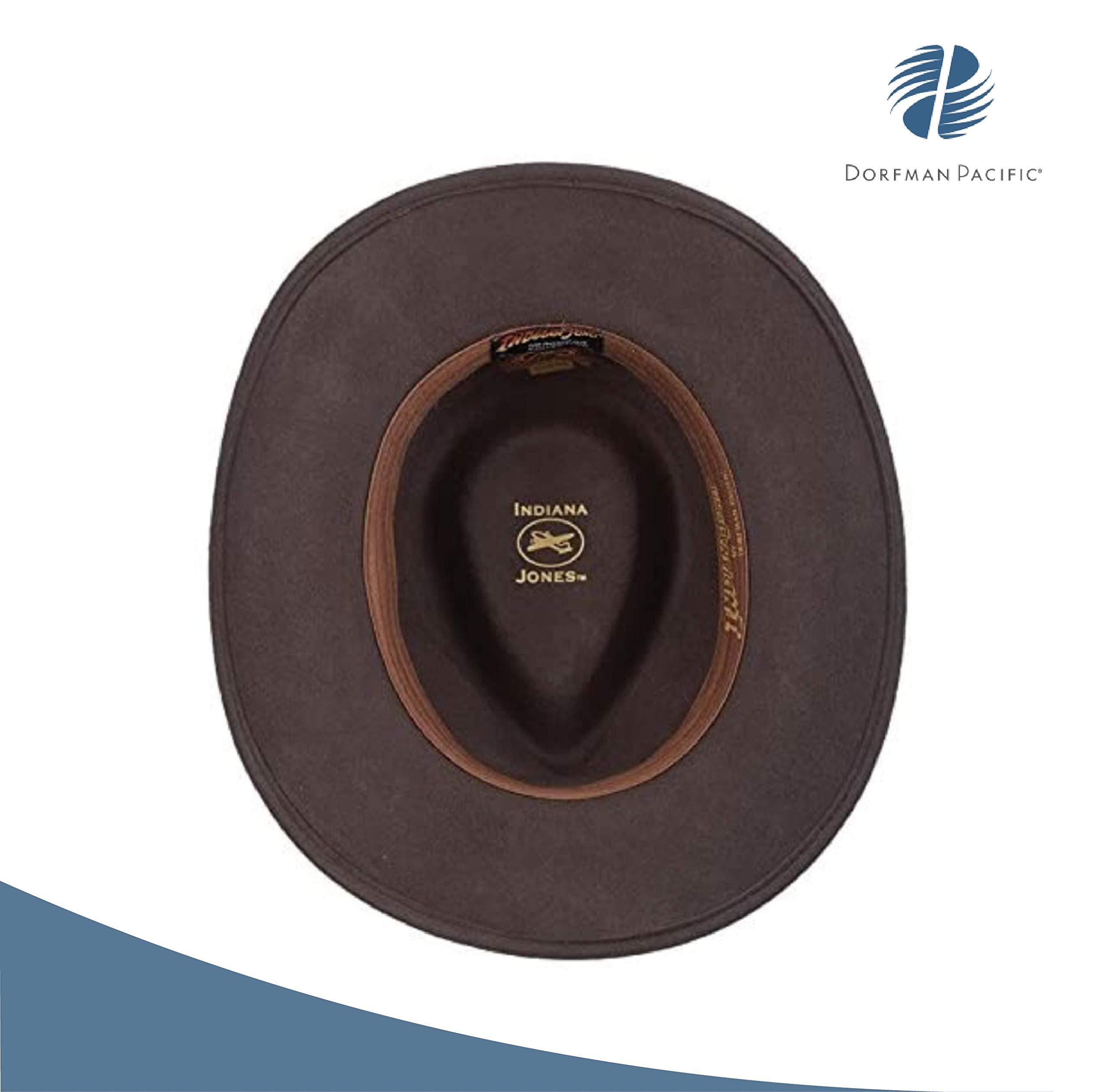 Indiana Jones Men's Water Repellent Wool Felt Fedora, Brown, Large