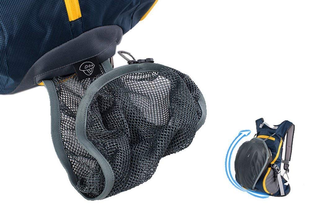 Hysenm 15L Hiking Daypack Lightweight Waterproof Packable Backpack With Helmet Net For Traveling Climbing Camping Men Women, Black