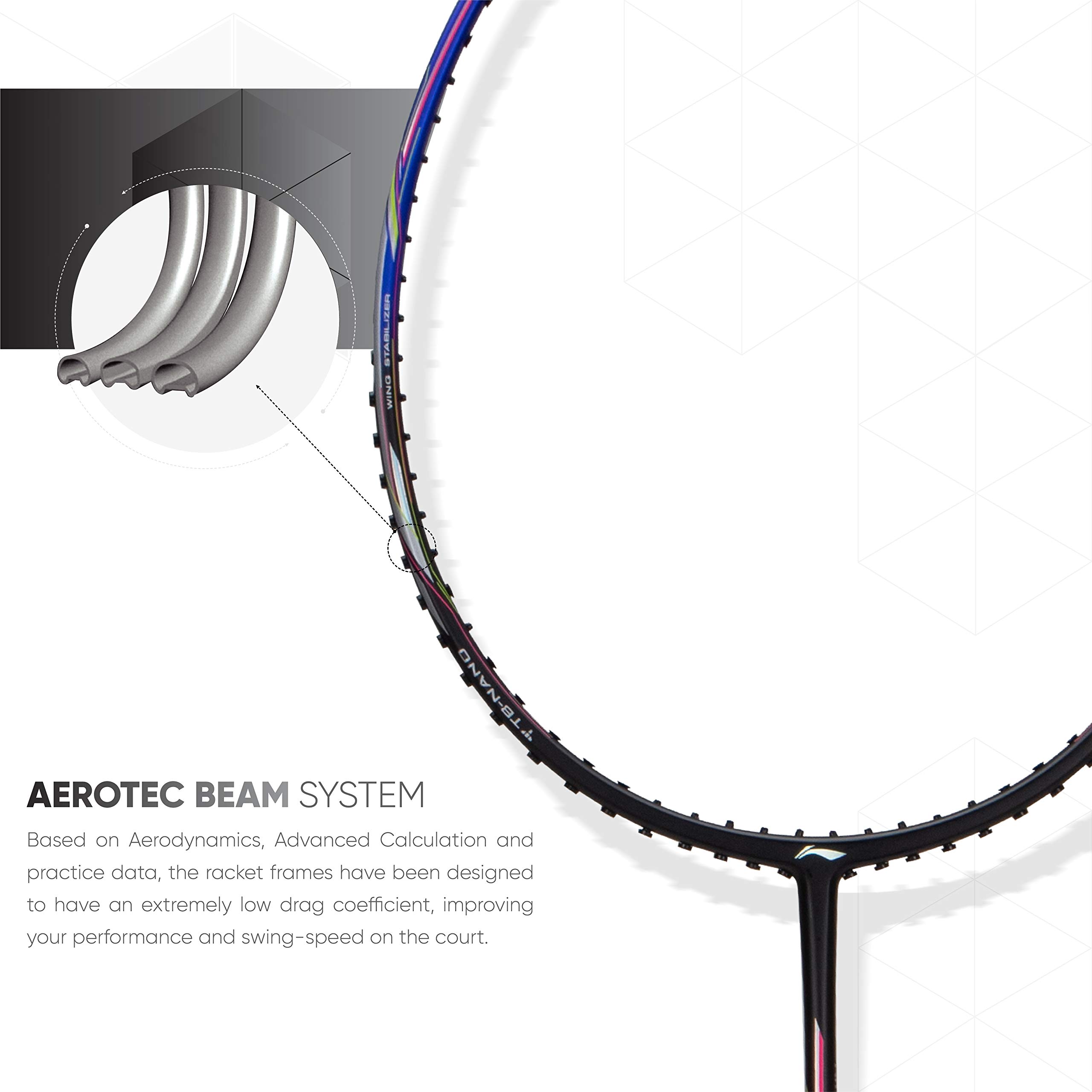 Li-Ning Air Force 78 G2 Carbon Fiber Unstrung Badminton Racket with Free Full Cover (White Gold, Tension : Upto 30 lbs)
