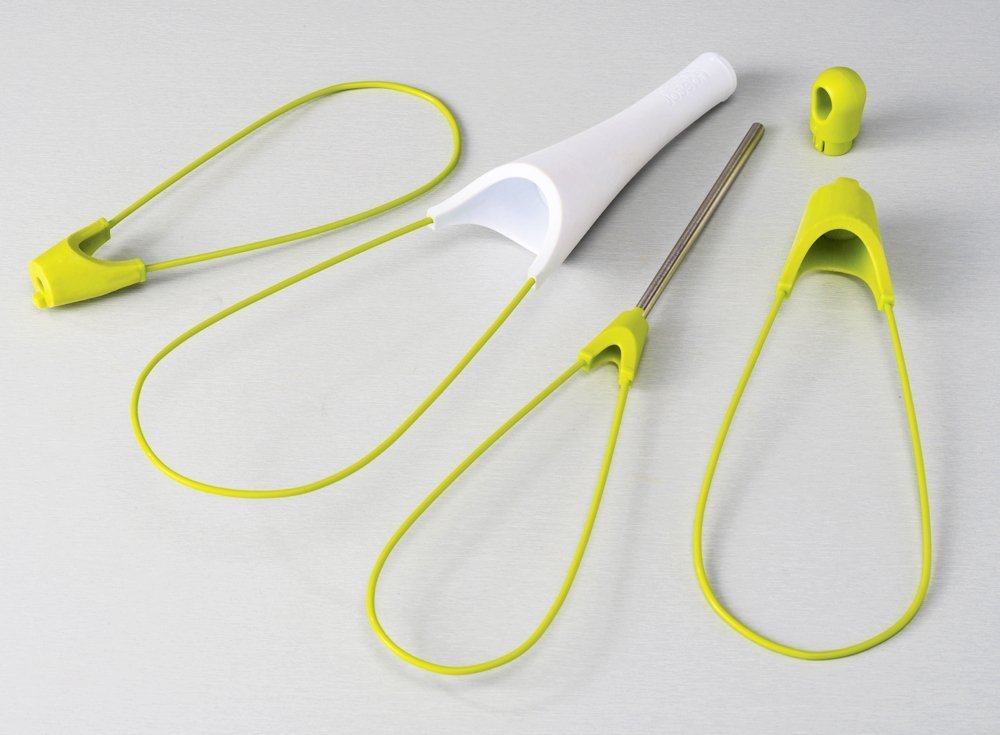 Joseph Joseph Twist Whisk 2-In-1 Balloon and Flat Whisk Silicone Coated Steel Wire, 11.5", Multicolor