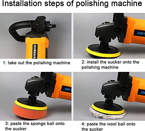 WONDER POINT Buffing Polishing Pads - 3 Inch 31 Pieces Premium Material Car Foam Drill Polishing Pad Kit Sponge Pads Buffer Polisher Kit Headlight Restoration Kit with Wool for Car Polishing, Waxing