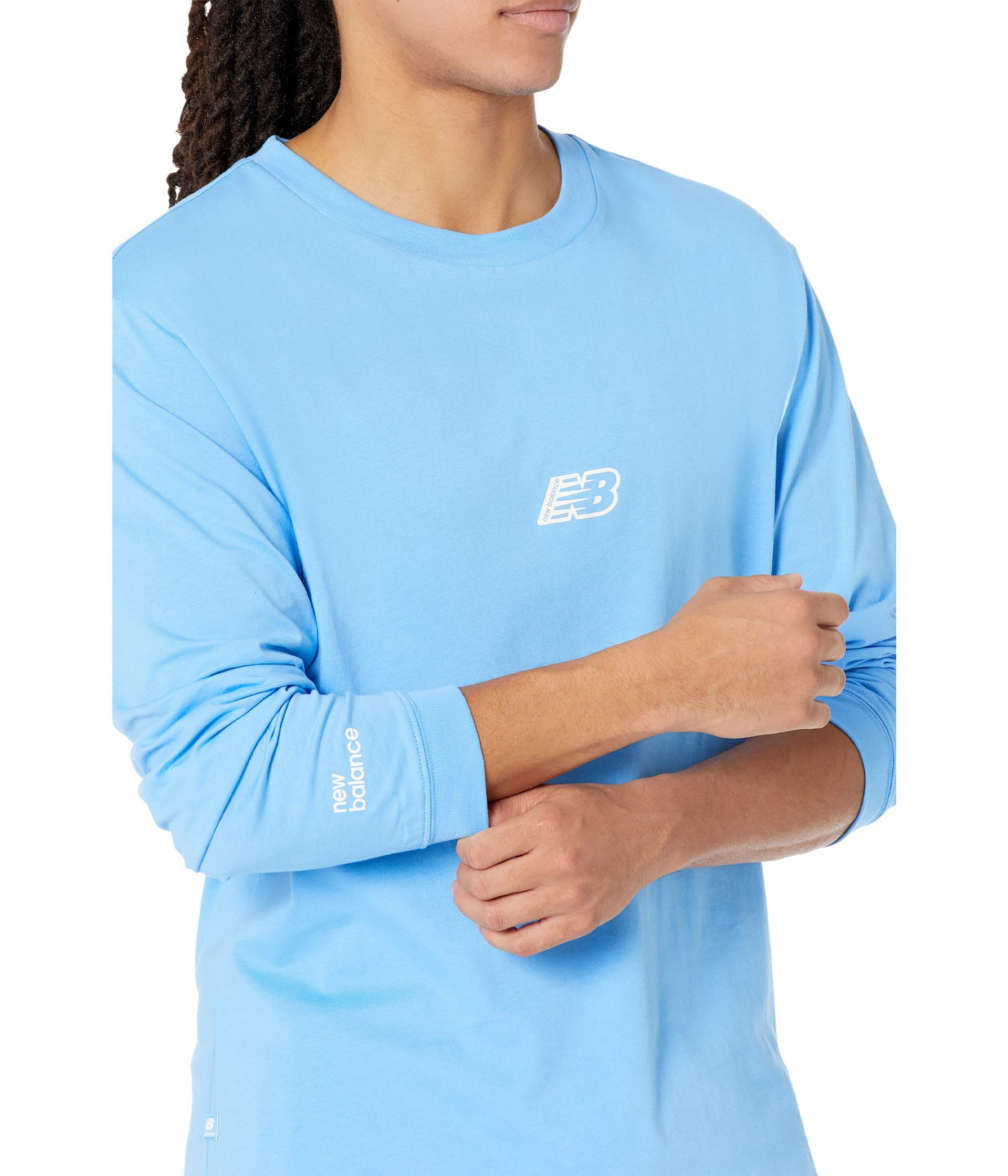 New Balance Men's NB Essentials Seasonal Long Sleeve, Sky Blue, Medium