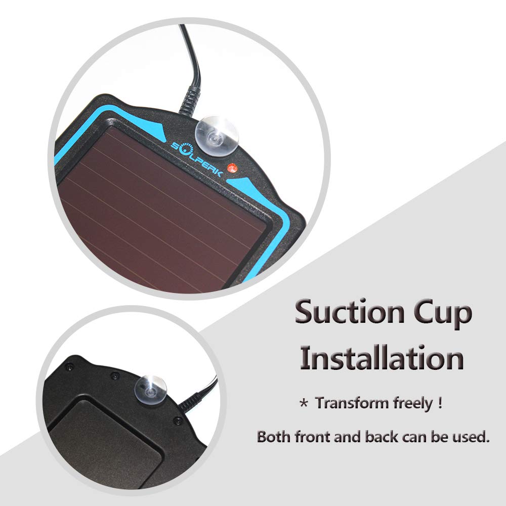SOLPERK 12V Solar Panel,Solar trickle Charger,Solar Battery Charger and Maintainer,Suitable for Automotive, Motorcycle, Boat, ATV,Marine, RV, Trailer, Powersports, Snowmobile, etc. (1.8W Amorphous)