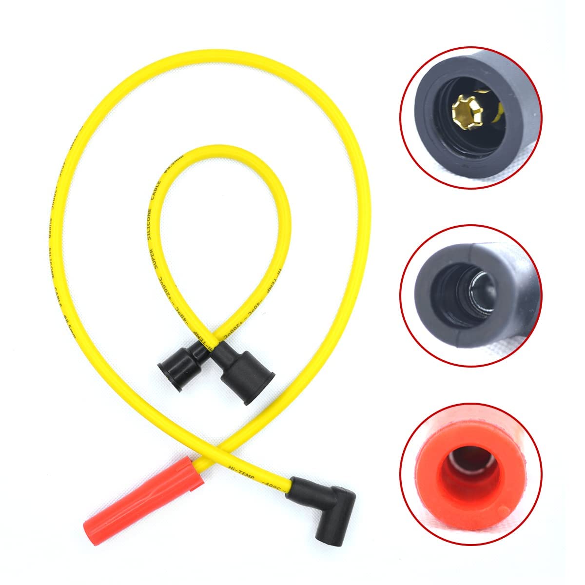 MAS HEI Ignition Distributor 65K Volt & Spark Plug Wire & Free Pigtail Wiring Harness Replacement for SBF Ford Small Block 260 289 302 1030213 PE330U(Blue Racing Kit)