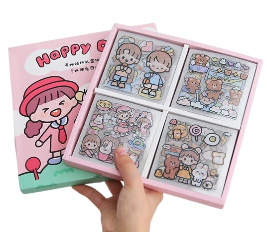 PVC Sticker,Sticker Cartoon Pattern DIY Diary Sticker Scrapbook Stationery Stickers Kawaii Stickers (Happy Day)