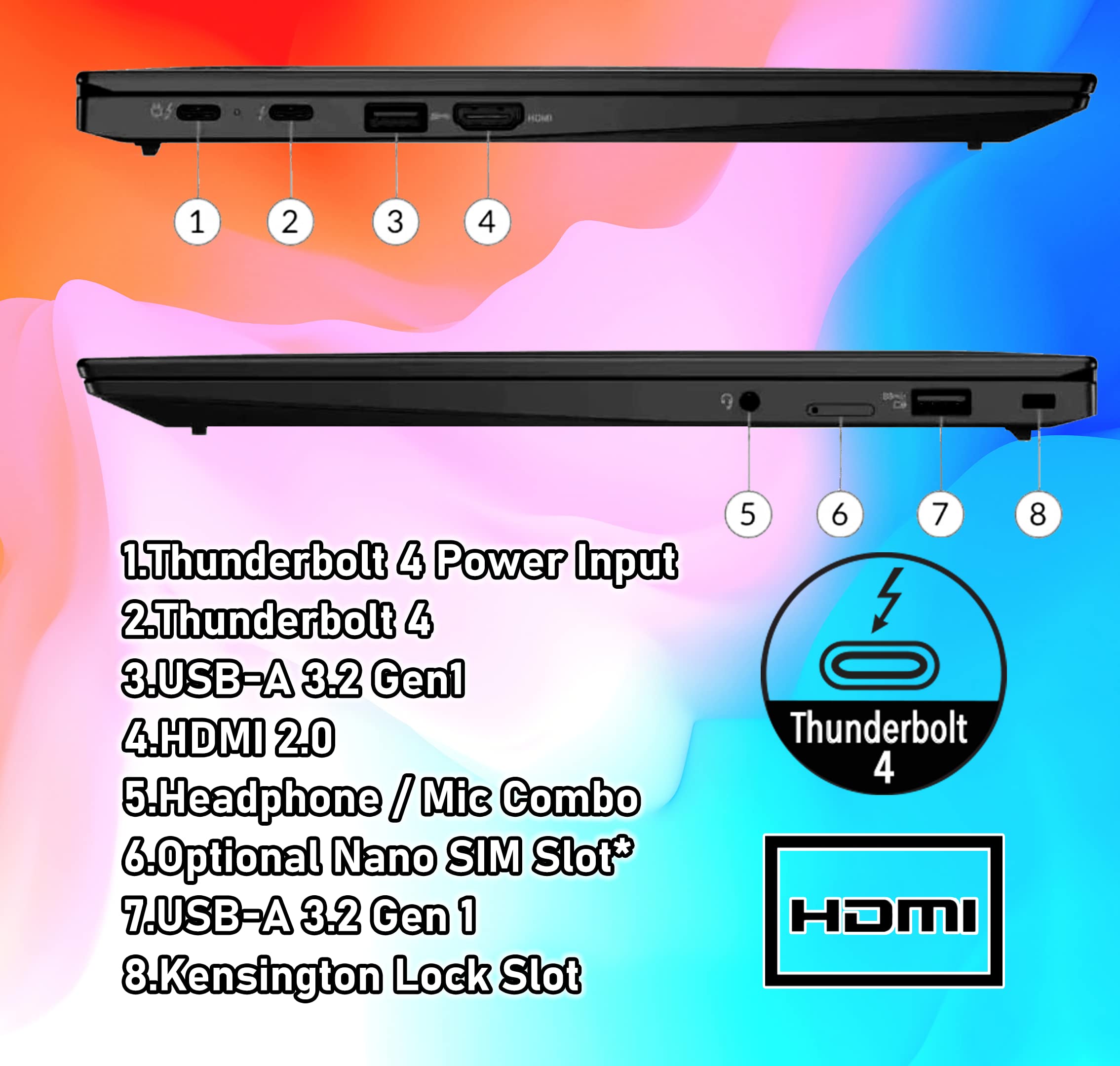 Lenovo ThinkPad X1 Carbon Gen 8 Laptop, 14.0" FHD IPS 400 nits, i5-10210U, Webcam, WiFi-6, Backlit Keyboard, Fingerprint Reader, USB-C, HDMI, Intel UHD Graphics, Win 10 Pro, 16GB RAM, 512GB PCIe SSD