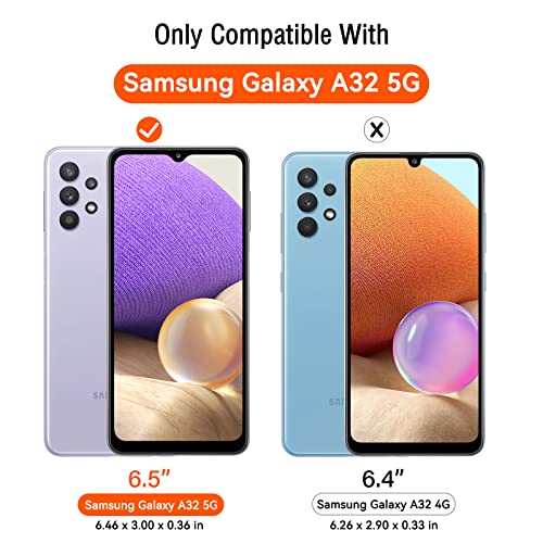 ivoler [4 in 1 Case for Samsung Galaxy A32 5G/M32 5G (Not fit A32 4G/M32 4G) with 3 Pack Tempered Glass Screen Protector, Clear Slim Soft TPU Silicone Protective Shockproof Phone Case 6.5 inch