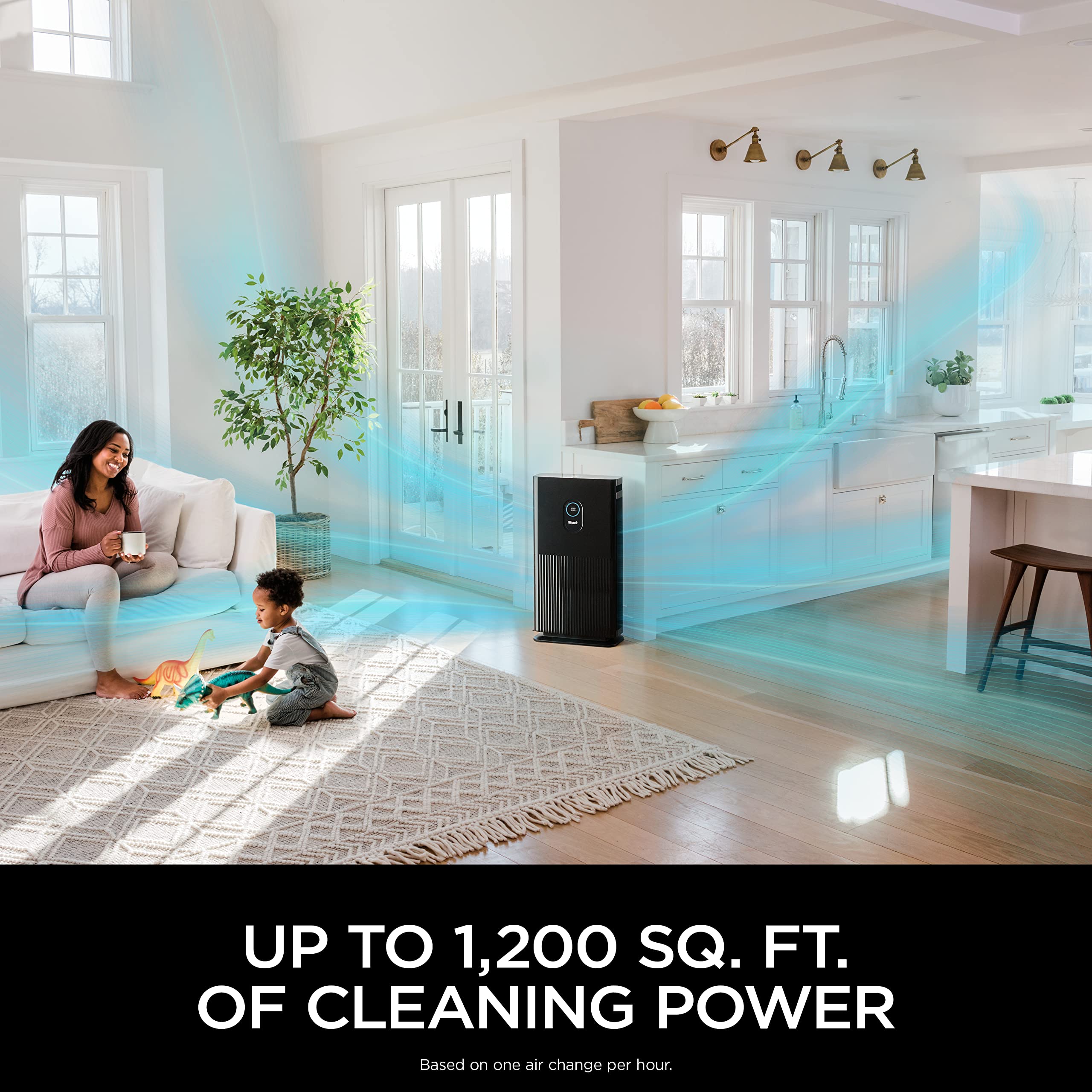 Shark HE601C Ultra- Fast and Ultra- Quiet Air Purifier with 6-Fan Airflow, Remote Control, Anti- Allergen Hepa Multi-Filter and Heightened Odor Protection (Charcoal)