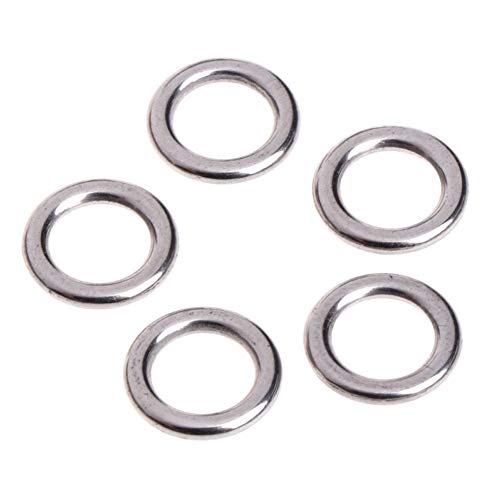 kaaka 50Pcs Fishing Solid Stainless Steel Snap Split O-Ring Inner Diameter 4/4.8/6/7/8mm Lure Fishing Tackle Connected Accessory L
