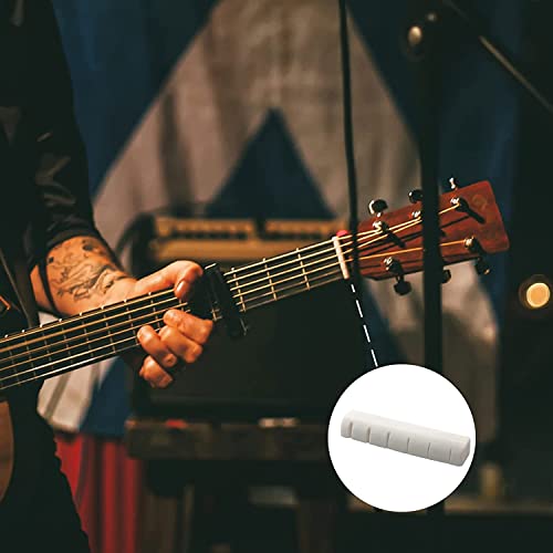 Miwayer 6-12 String YMH MT Acoustic Guitar Unbleached Bone Nut, Guitar Bridge Nuts, Cut from Whole Bones, 0x0x0mm (6 String 43mm Acoustic Nut 2 Pack)