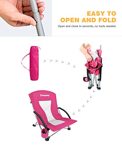 KingCamp KC3841 Camping Chair, One Size, DARKROSE_Low BACK-1-VSVC