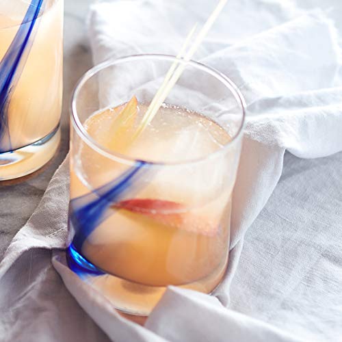 Libbey Blue Ribbon Impressions Rocks Glasses, 12.5-ounce, Set of 4