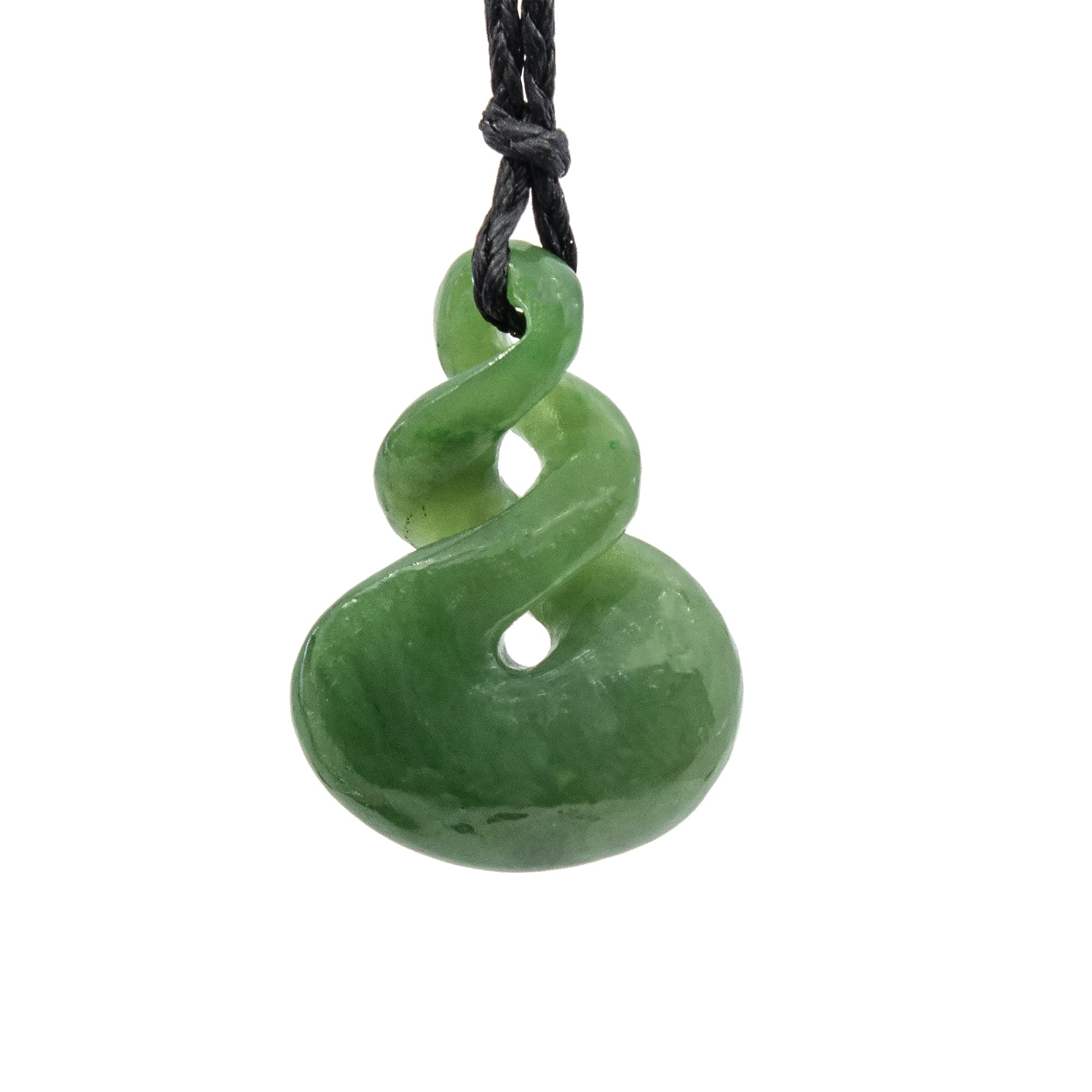 New Zealand Maori Inspired Jade Pikorua Double Twist Necklace
