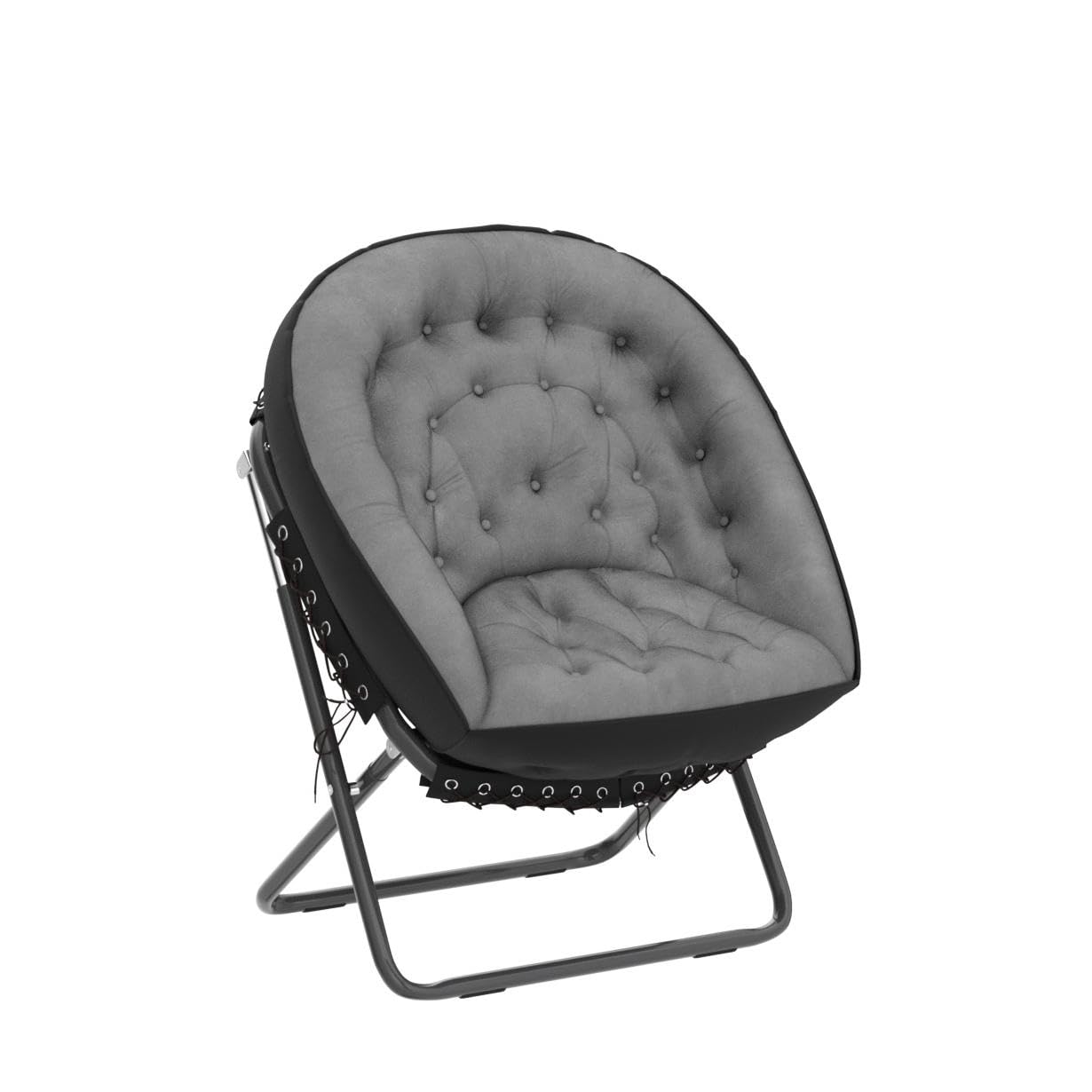 iw I WISH Saucer Chair for Adults,Folding Saucer Chair,Oversized Saucer Chair,Comfy Foldable Chair for Bedroom,Moon Chair,300 lbs (Grey)