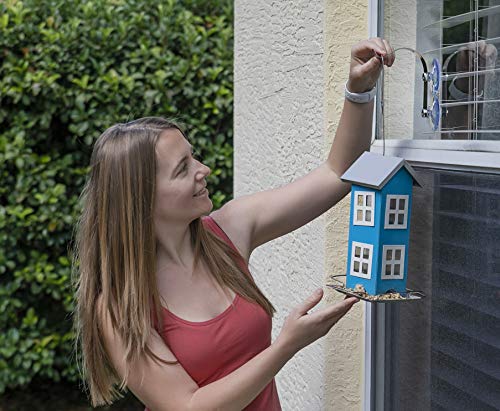 Spiral - 2-Pack Suction Cup Stainless Steel Hanger - Strong Heavy Duty for Garden, Kitchen and Bathroom, Hanging Bird Feeders, Plants, Wind Chimes, Wreath, Towel, Bathrobe and Loofah