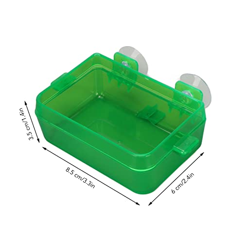Zerodis Suction Cup Reptile Feeder, Green Wall Reptile Feeder Gecko Lizard Escape Proof Food Water Bowl (S)