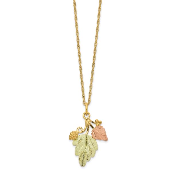 IceCarats 10K Tri Color Black Hills Gold Chain Necklace