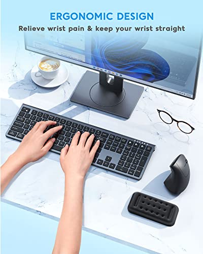 Wrist Rest for Mouse, Mouse Wrist Rest, Lekvey Mouse Pad Wrist Support, Ergonomic Memory Foam Gel Wrist Rest with Massage Holes, Pain Relief Mouse Wrist Cushion for Laptop, Office, Gaming, Black