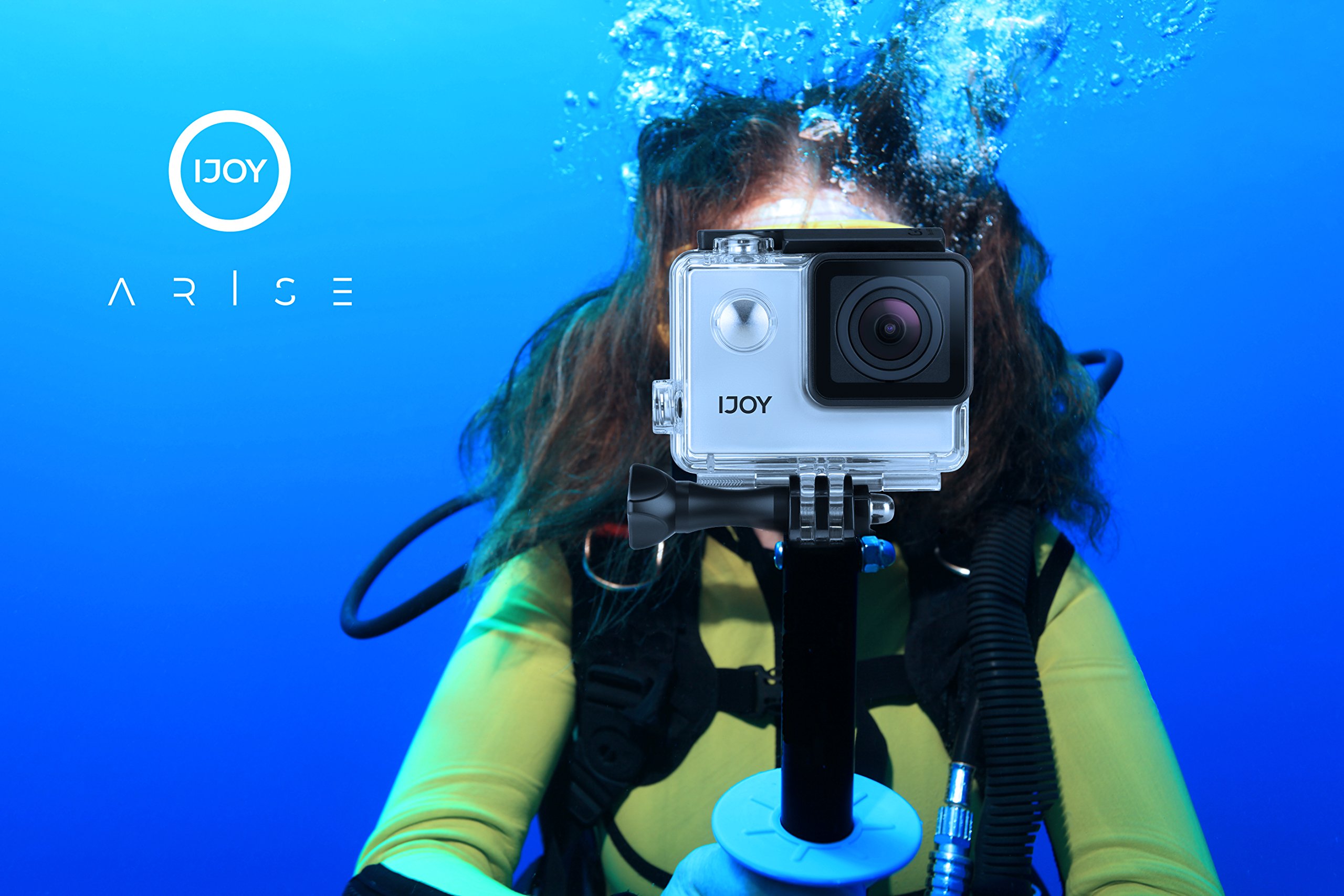 iJoy Arise 1080p Waterproof Action Cam Camera with Mounts and Accessories