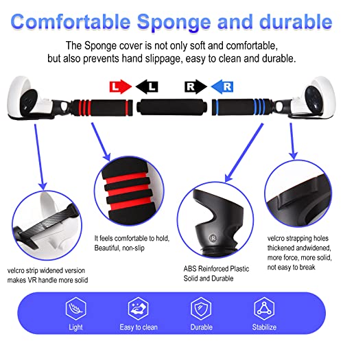 VR Beat Saber Handles,Upgraded VR Dual Handles Extension Grips and Long Stick Handle for Meta/Oculus Quest 2 Controller Playing BeatSaber Games and VR Game