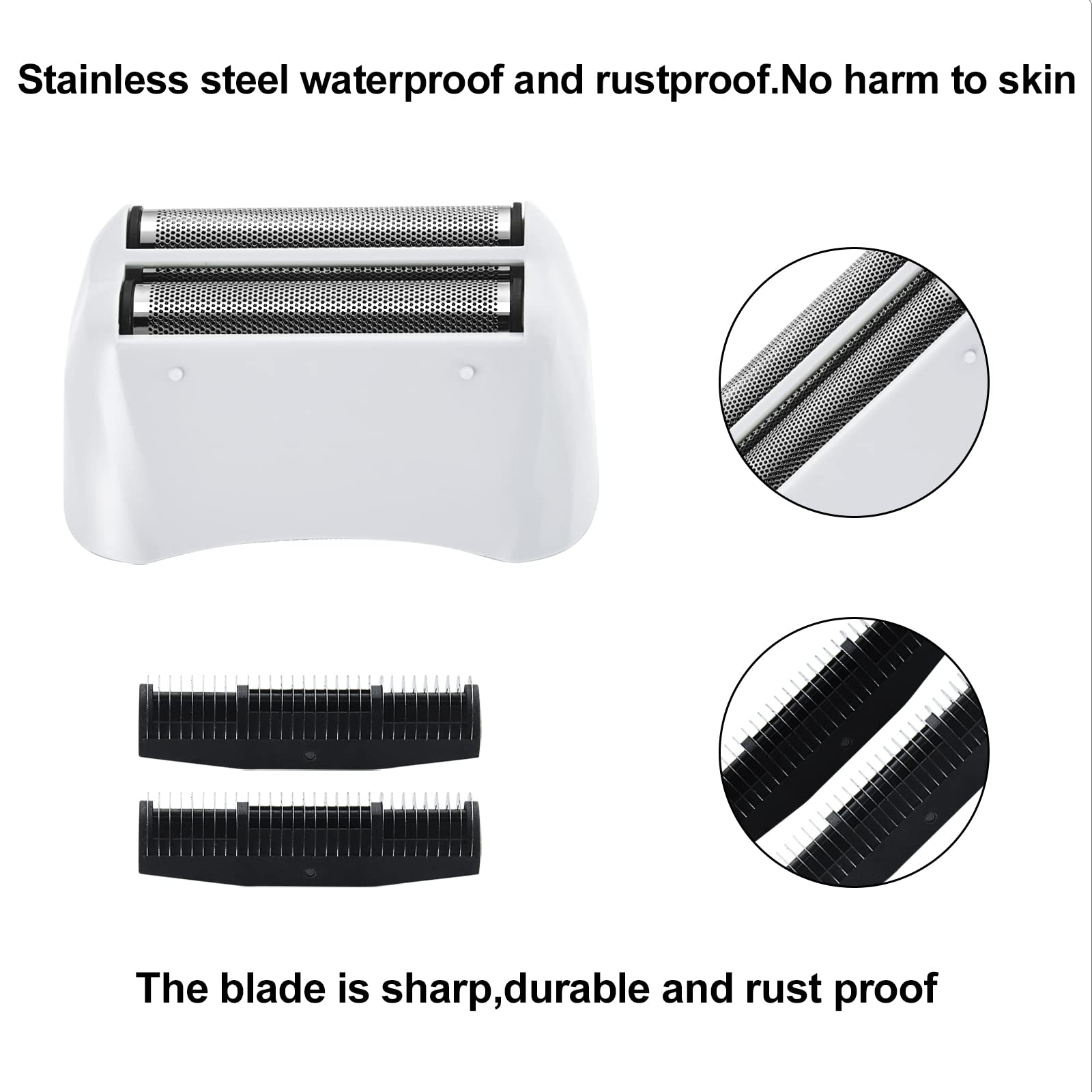 Shaver Replacement Silver Foil and Cutters Compatible with Andis 17150/17155 Pro Lithium Titanium Foil Shaver Replacement Heads(2 pack)