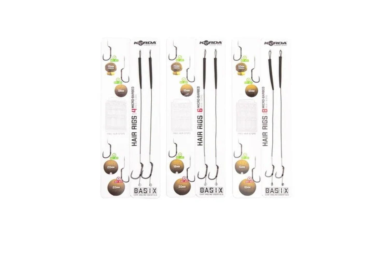 Korda Basix Wide Gape Hair Rigs Barbed Or Barbless: Barbless 4