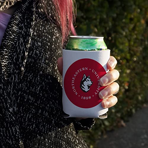 Northeastern University Primary Logo Can Cooler - Drink Sleeve Hugger Collapsible Insulator - Beverage Insulated Holder