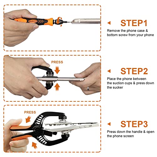 Showpin Smart Phones Suction Cup Tool Opening Pliers Repair LCD Screen, 3 in 1 iPhone Repair Tool Prying Tool Compatible with Cell Phone/Laptop/Tablet PC