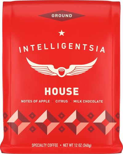 Intelligentsia Coffee, Light Roast Ground Coffee - House 12 Ounce Bag with Flavor Notes of Milk Chocolate, Citrus, and Apple