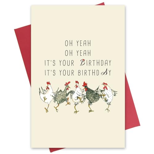 Kirynurd Funny Birthday Card, Birthday Card For Friend, Dancing Chicken Birthday Card for Female Male