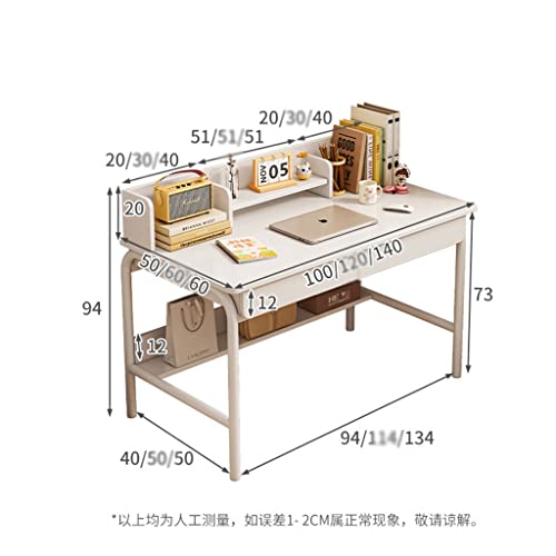 JIMEOG Rectangular Table Bedroom Girl Workbench Table Student Study Computer Desk Without Chair (Color : D, Size : 100cm)