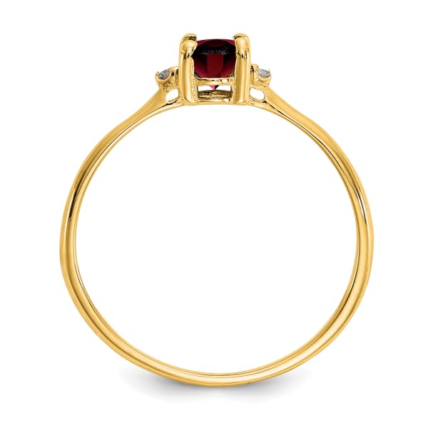 IceCarats 10K Yellow Gold Diamond Red Garnet January Birthstone Ring size 6