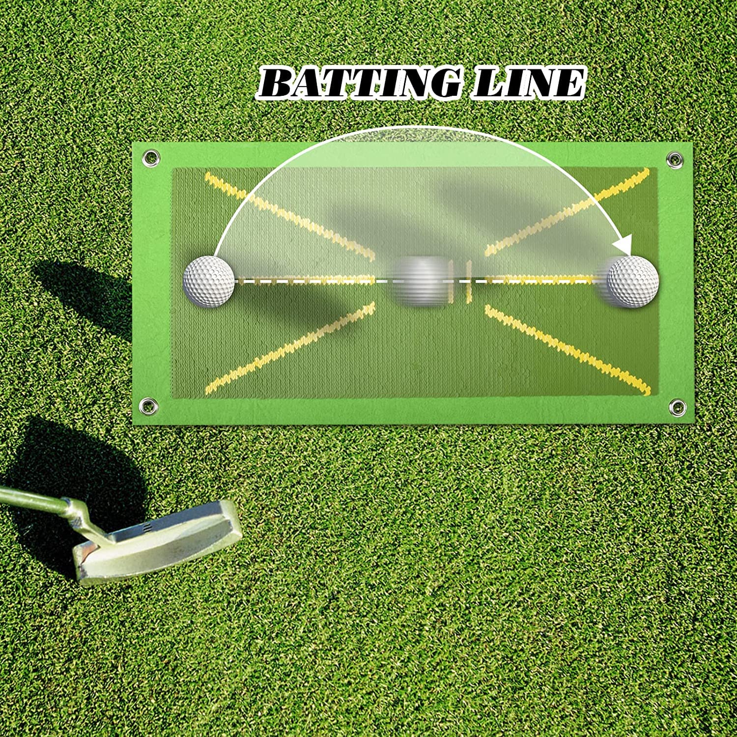 New Golf Training Mat for Swing Detection Batting, Analysis Swing Path and Correct Hitting Posture Golf Practice Mat, Portable Golf Hitting Mat for Indoor/Outdoor, Easy Mounting Golf Swing Trace Mat