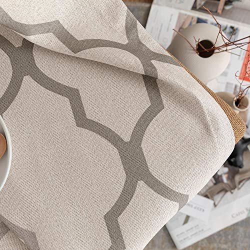 JIN CHAN Curtains Living Room Darkening Drapes Bedroom Linen Textured Window Treatment Panels 95 inch Long One Panel Grey on Beige
