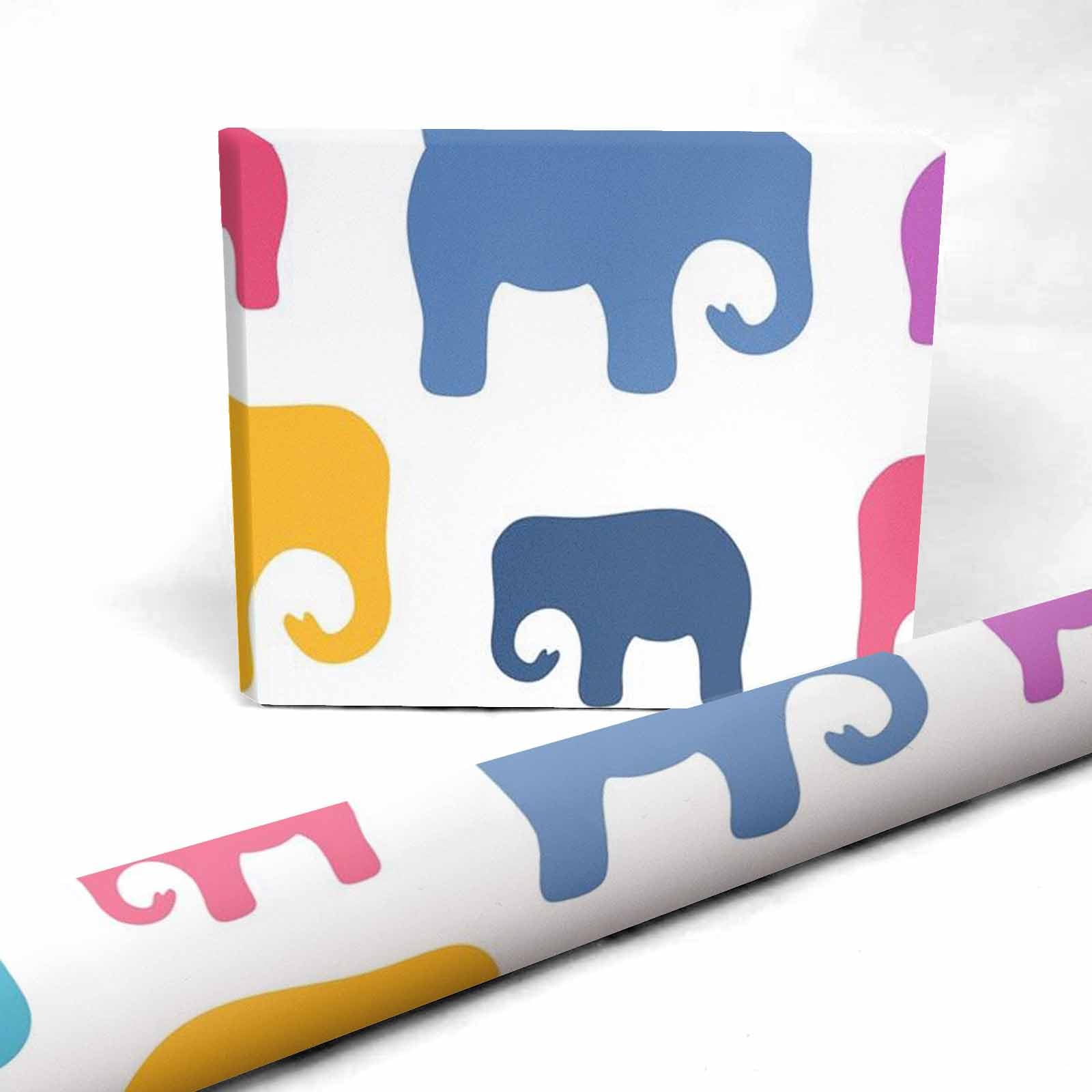 InterestPrint Colorful Elephant Gift Wrapping Paper Unique Design for Christmas Birthdays and Party 5 Pieces