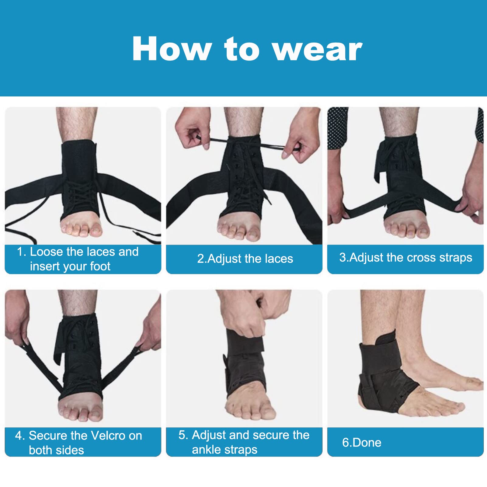 MECBOT Anti-Foot Drop Ankle Brace - Adjustable Support Ankle Foot Brace with Strap for Running, Hiking, Basketball and Sprain Injury Recovery (Large)