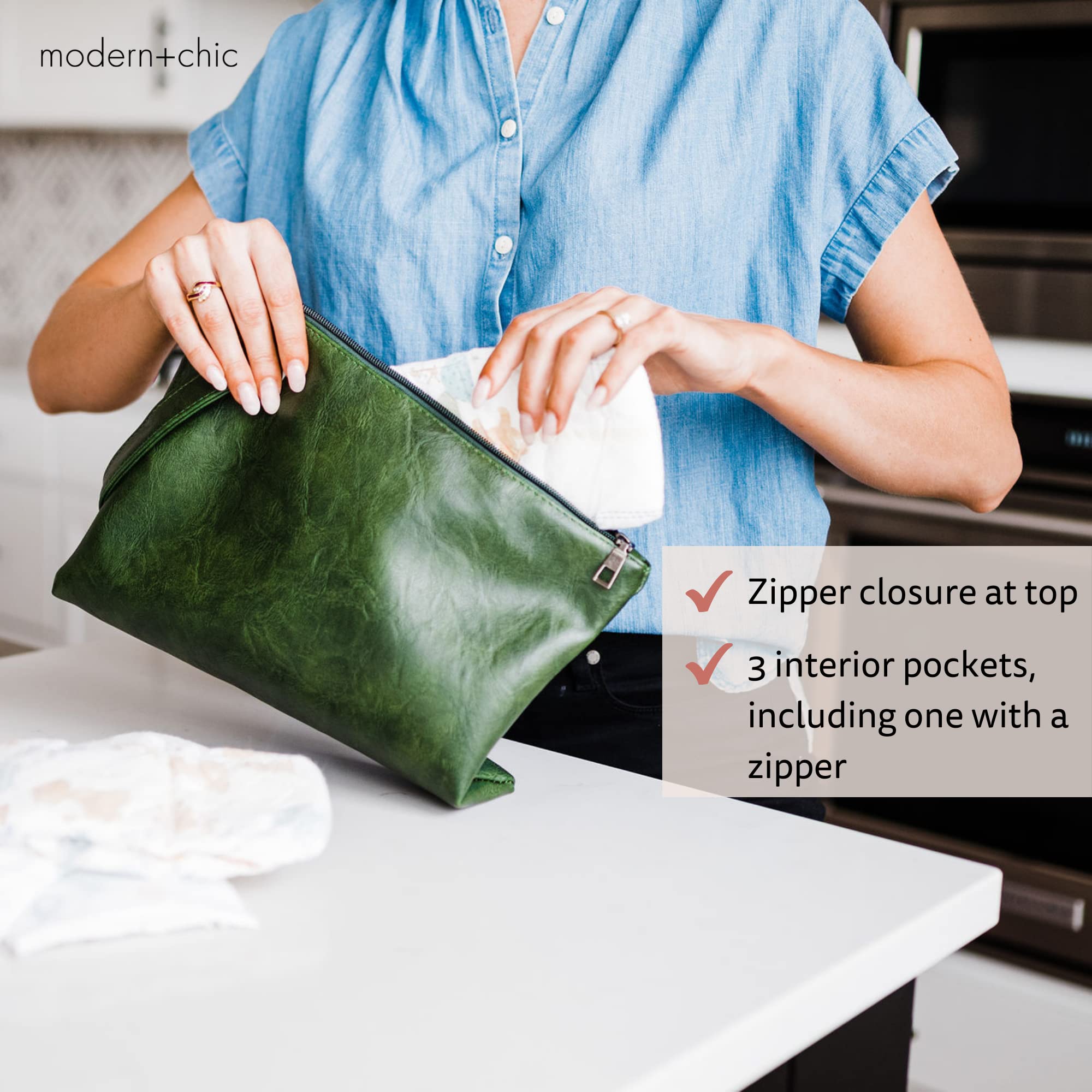 Modern+Chic Alexa Oversized Clutch, Hands-Free Mini Purse, Luxury Bag for Women
