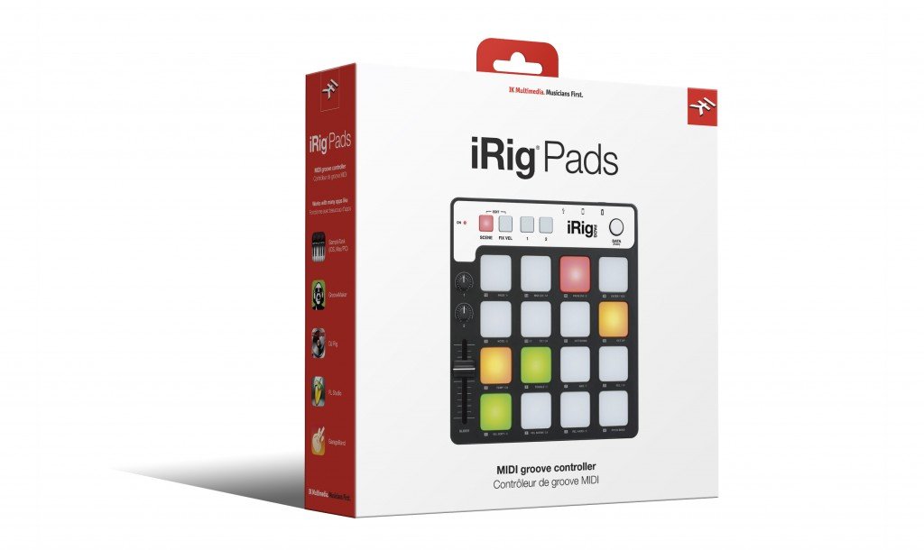 IK Multimedia iRig Pads MIDI groove controller, portable & lightweight MPC-style beat machine with 16 velocity-sensitive backlit rubber pads - studio equipment for iPhone, iPad, Android, Mac, PC