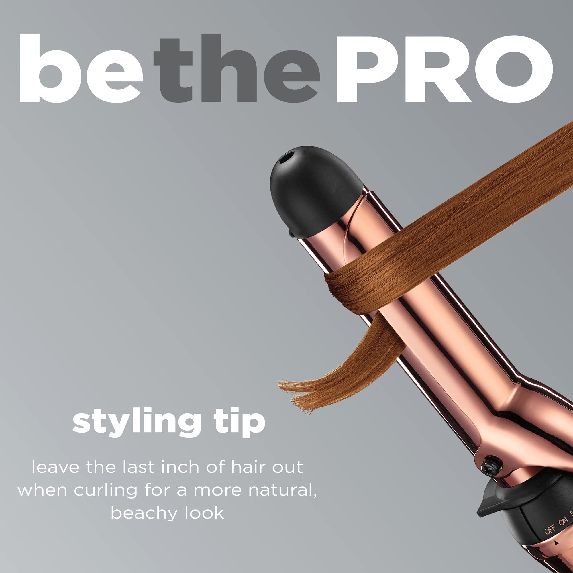 INFINITIPRO BY CONAIR Rose Gold Titanium 1 1/4-Inch Curling Iron, 1 ¼ inch barrel produces loose curls – for use on medium and long hair
