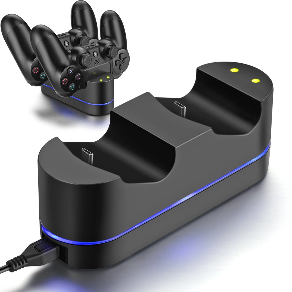 ICESPRING Dual USB Charging Charger Dock Station Stand Controller Charger Replacement for Playstation 4 Charger Kit