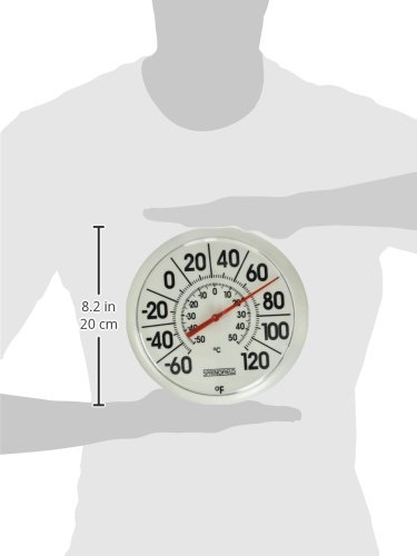 Springfield Indoor Outdoor Big Bold Thermometer, 8.5 Inch, White