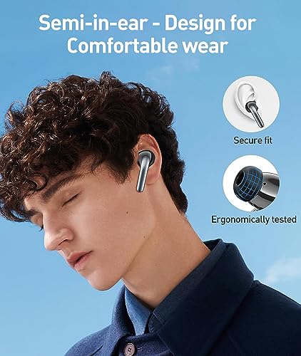 Vtkp Bluetooth Headphones True Wireless Earbuds 60H Playback LED Power Display Earphones with Wireless Charging Case IPX7 Waterproof in-Ear Earbuds with Mic for TV Smart Phone Computer Laptop Sports
