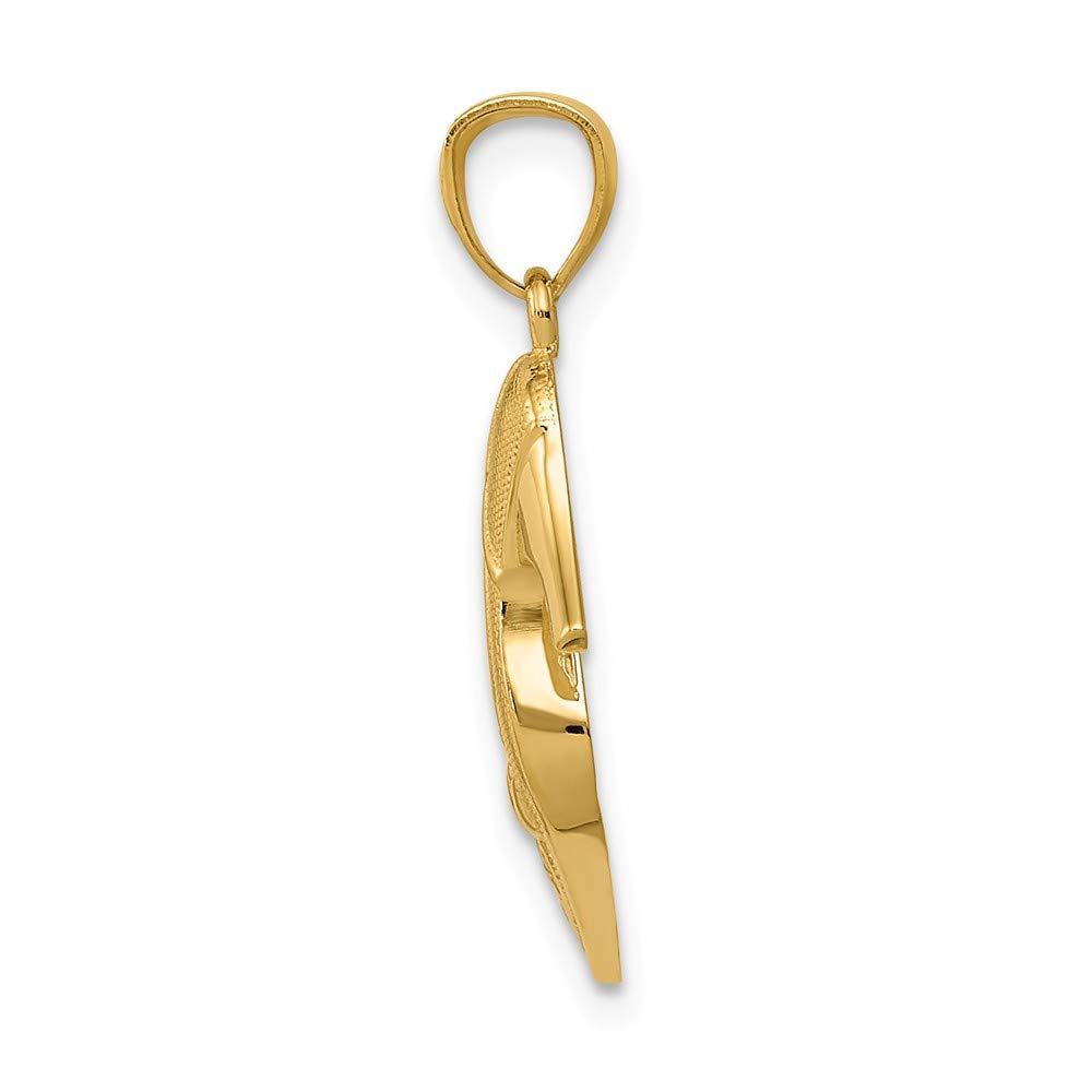 Jewels By Lux 14K Yellow Gold Tulip High Heel Shoe Pendant