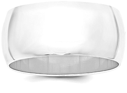 IceCarats 925 Sterling Silver 9mm Half Round Plain Classic Wedding Band Ring Size 9