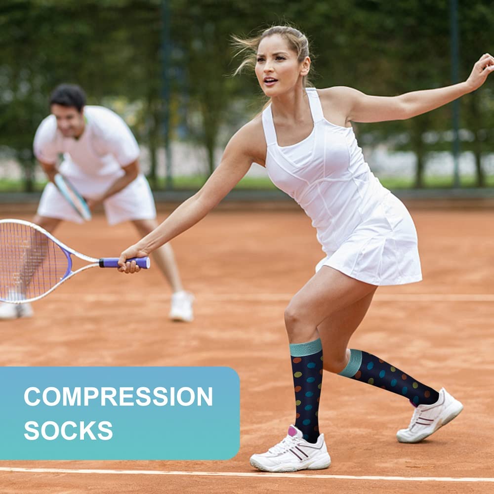 Pnosnesy Compression Socks, (7 Pairs) for Men & Women 15-20 mmHg is Best for Athletics, Running, Flight Travel, Support