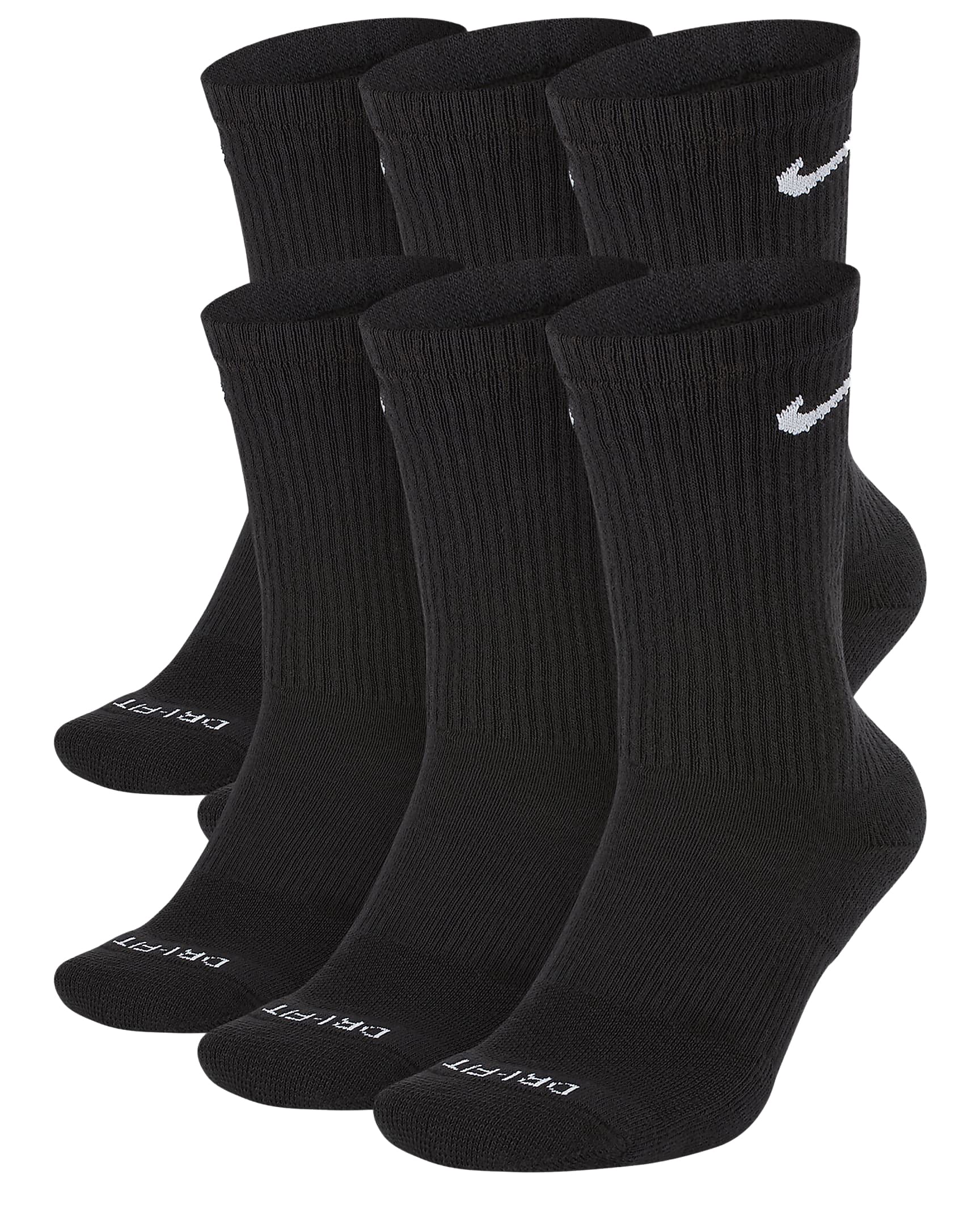 Nike Men`s Everyday Plus Cotton Cushioned Training Crew Socks 3 Pack (Multi(SX6888-915)/O, Medium)