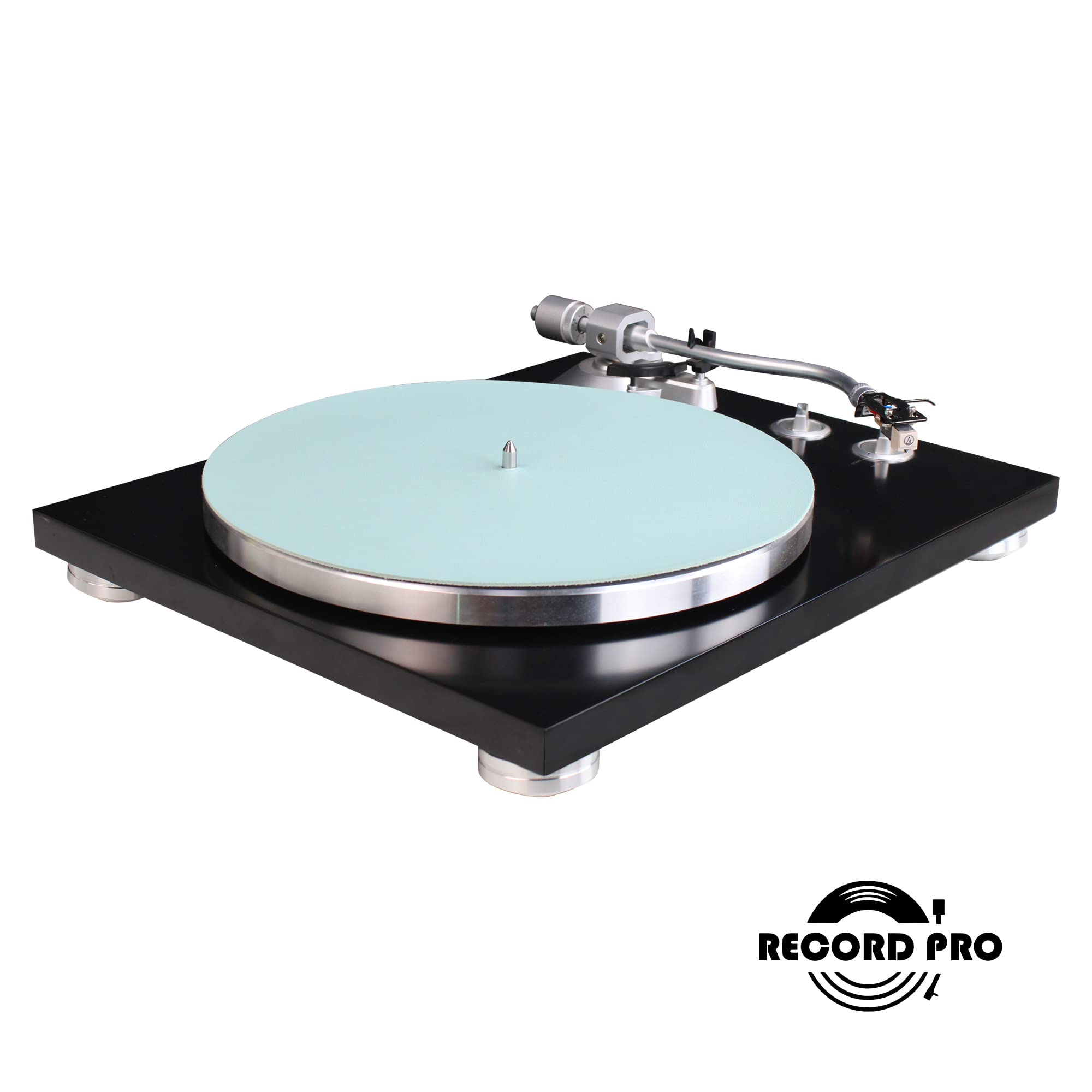 Record Master PU Leather Turntable Mat for Vinyl LP Record Players,Turntable Slipmat Help Reduce Noise Due to Static and Dust. Light Green